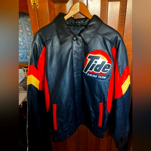Vintage | Jackets & Coats | Vintage Tide Racing Team Leather Jacket Xl ...